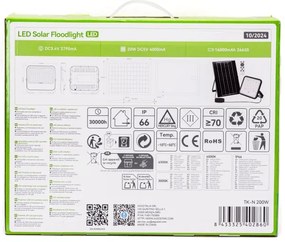 Aigostar - LED Stmívatelný solární reflektor LED/200W/3,4V IP66 + DO
