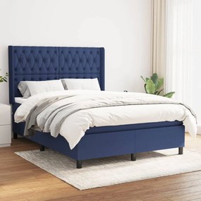 Box spring postel s matrací modrá 140x190 cm textil 3131671