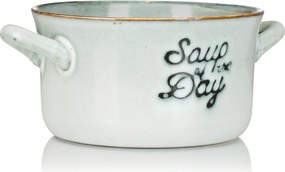 Kameninová miska na polévku Soup 500 ml světle šedá