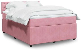 Box spring postel s matrací růžová 160x200 cm samet 3287799