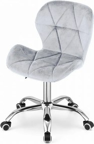 Set do pracovny ZARIMO stůl 80x40 cm, černá + křeslo AVOLA VELVET, světle šedé