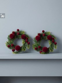 Sinsay - Vánoční věnce s baňkami 2 pack - vícebarevná