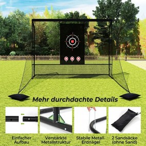 Costway Golfová síť Golfová tréninková síť s terčem – 326 × 305 × 225 cm