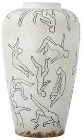 OnaDnes -20% Bílá kameninová váza Bloomingville Adah 34 cm