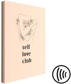 Obraz Self Love Club (1-dílný) svislý - lineart s texty