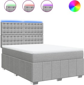 Box spring postel s matrací světle šedá 140 x 200 cm textil 3294005