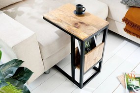 Designový stůl na notebook s úložným prostorem Maliha 45 cm mango