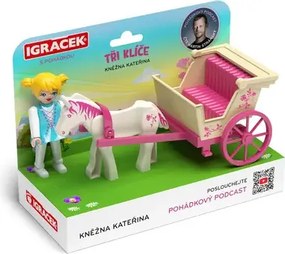EFKO Igráček Kněžna Kateřina / Figurka s kočárem a koníkem / 7,5 cm /