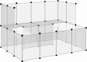 Klec pro malá zvířata průhledná 143 x 107 x 93 cm PP a ocel 340570