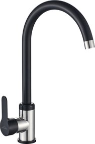 Invena Iron, stojánková dřezová baterie, černá-ocelová, INV-BZ-53-L04-L