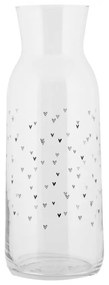 Skleněná karafa na vodu se záplavou srdíček – 1000 ml
