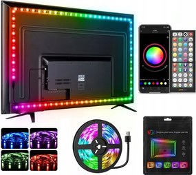 Led pásek Usb 5050 Tv Rgb 4M Led pro televizor Podsvícení Dálkový Ovladač Apka 5V