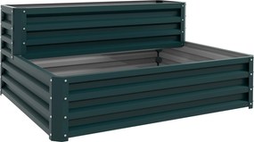 Outsunny Čtvercový Zahradní Truhlík Zvýšený Ocelový Zahradní Záhon S Otevřeným Dnem 2 Úrovně Pro Byliny, Zeleninu, Ovoce a Květiny 120 x 101 x 58 cm z