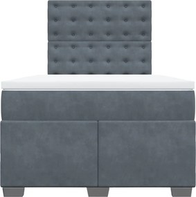 Box spring postel s matrací tmavě šedá 120 x 200 cm samet 3293195