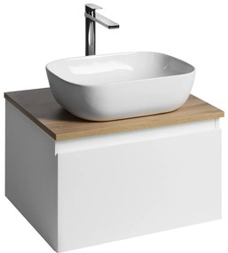 Aqualine Aqualine, ALTAIR skříňka s deskou 58 cm, bílá/dub emporio, AI263-02