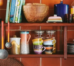 Set 4ks retro hrnek na Cappuccino 70s Solid - Ø 9,5*12*8,5 / 300 ml