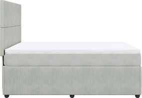 Box spring postel s matrací světle šedá 140x190 cm samet 3292328