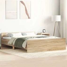 Rám postele s hlavovým a nožním čelem dub sonoma 120 x 190 cm 3203777