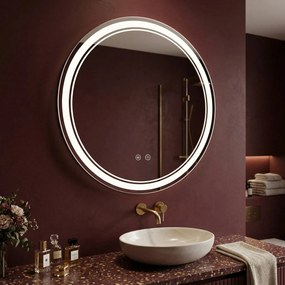 Tutumi Zrcadlo ⌀70 cm s vyhříváním a regulovatelným LED osvětlením HOM-00204