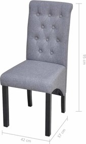 Jídelní židle 6 ks světle šedé textil 272246