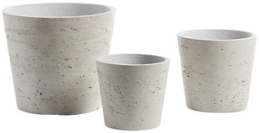 OnaDnes -20% Set tří šedých betonových květináčů Kave Home Low