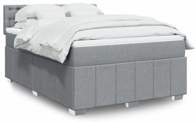 Box spring postel s matrací světle šedá 140 x 200 cm textil 3289405
