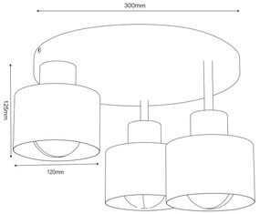 Stropní svítidlo PARKLA 3xE27/15W/230V béžová
