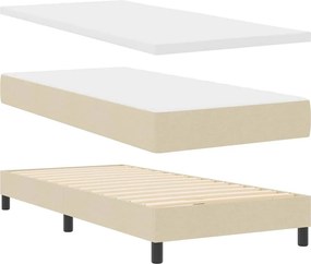 Postel s boxspringem s čelo Krémová 200 x 160 cm textil 3341116