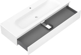 Mexen Orio, koupelnová skříňka 140 cm s umyvadlem Vela, 1 zásuvka, bílá matná, 91A10-14023-1-BF01-W23M01