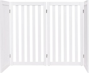 Costway Zábrana pro psy 89 cm vysoká 4 panely ochranná dřevěná skládací, bílý