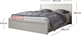 Postel 140x200 s roštem, úložným prostorem bílá Jazz