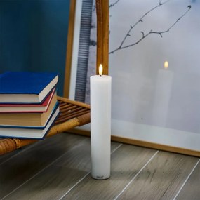 LED svíčka na baterie vosková Sille, Ø 5 × 25 cm, bílá, 2× AA