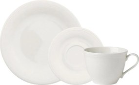 Snídaňové talíře a kávové šálky Color Loop Natural s podšálky 12 dílů