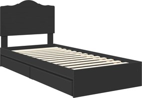 Postel s úložným prostorem Černá 70 x 190 cm Kompozitní dřevo 3413556