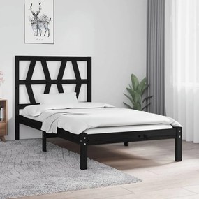 vidaXL Rám postele masivní borovice 90 x 200 cm [3103987] Barva: Černá