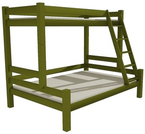 Vomaks Patrová postel s rozšířeným spodním lůžkem 8X8 6A 90/120 x 180 cm moření ořech