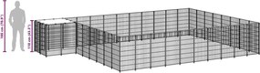 vidaXL Psí kotec 25,41 m² ocel [3082235] Barva: Černá