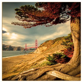 Obraz na plátně - Golden Gate Bridge - čtverec 3922FA (50x50 cm)