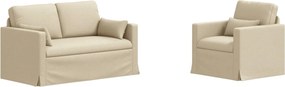 Set pohovek 2 ks Krémová textil 3407498