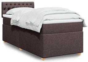 Box spring postel s matrací tmavě hnědá 80x200 cm textil