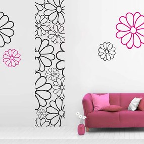 WALLVINIL Samolepky na zeď - Sedmikráskový set Barva: Černá, Velikost: Květ 60x60 cm