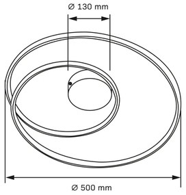 LED Stropní svítidlo ZEFIRA LED/40W/230V 4000K pr. 50 cm antracit