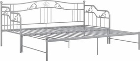Rám vysouvací postele/pohovky šedý kovový 90 x 200 cm 324766