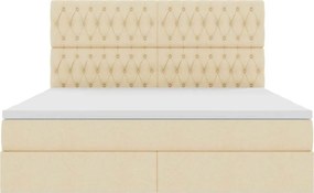 Postel s úložným prostorem a matrací Krémová 180 x 200 cm 3371863