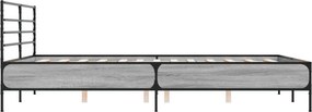 Rám postele šedý sonoma 160 x 200 cm kompozitní dřevo a kov 3280055