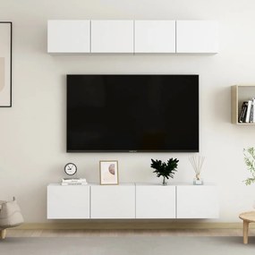 TV skříňky 4 ks bílé 80 x 30 x 30 cm kompozitní dřevo 3074451