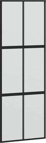 Posuvné dveře se sadou kování černé 90x205 cm Tvrzené sklo 3375881