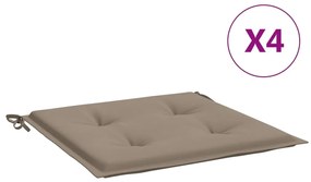 vidaXL Podušky na zahradní židli 4 ks taupe 50x50x3 cm látka oxford