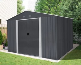 Riwall PRO RMSA 8x10 Anthracite - zahradní domek kovový 3 x 2,4 m se sedlovou střechou antracit