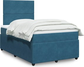 Box spring postel s matrací modrá 120 x 190 cm samet 3294584